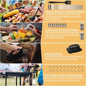 VOOWO Flat Top Grill Accessories, 38 Pcs Blackstone Griddle Accessories Kit with Long Handle, Stainless Steel Blackstone Accessories for Griddle with Metal Spatula Scraper, Valentine's Day Gift