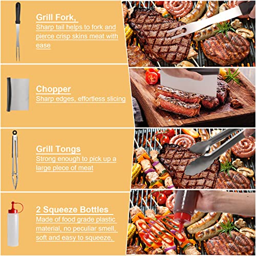 VOOWO Flat Top Grill Accessories, 38 Pcs Blackstone Griddle Accessories Kit with Long Handle, Stainless Steel Blackstone Accessories for Griddle with Metal Spatula Scraper, Valentine's Day Gift