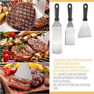 VOOWO Flat Top Grill Accessories, 38 Pcs Blackstone Griddle Accessories Kit with Long Handle, Stainless Steel Blackstone Accessories for Griddle with Metal Spatula Scraper, Valentine's Day Gift