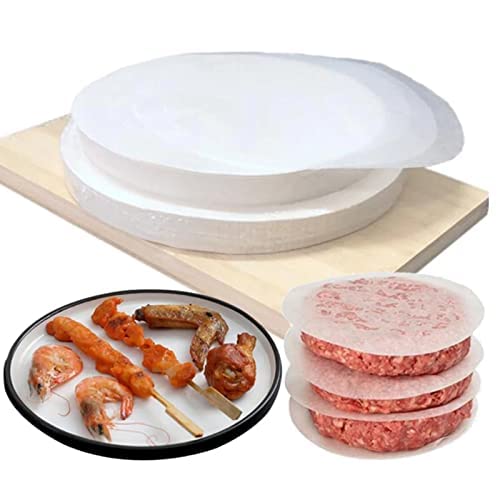 Hamburger press patty, send 150 sheets of paper, hamburger patty making mold, hamburger garlic press, hamburger mold ring easy to release round shape, suitable for meat, beef, vegetable burgers