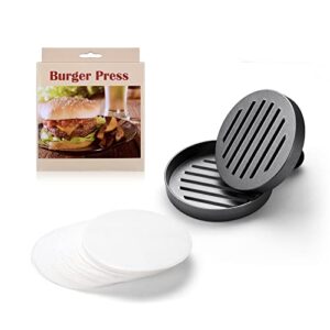 Hamburger press patty, send 150 sheets of paper, hamburger patty making mold, hamburger garlic press, hamburger mold ring easy to release round shape, suitable for meat, beef, vegetable burgers