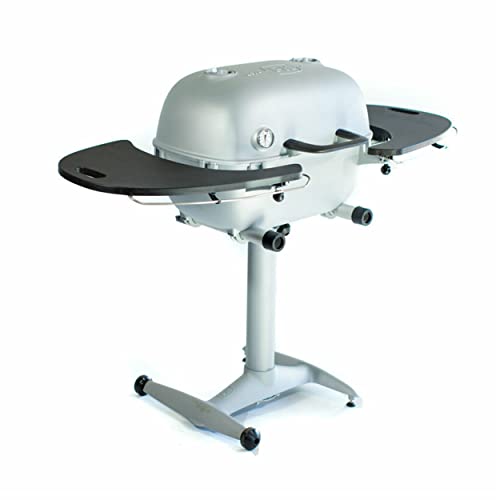 PK Grills PK 360 Portable Charcoal BBQ Grill and Smoker, Cast Aluminum Outdoor Kitchen Cooking Barbecue Grill for Camping, Backyard Grilling, Park, Tailgating, Silv