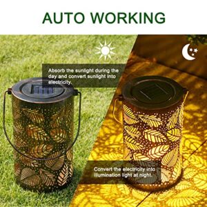 Large Solar Lanterns Outdoor Hanging Lantern Lights, 7.9" Tall LED Decorative Table Lights, Garden Decor Lights Waterproof for Patio, Yard, Pathway, Landscape