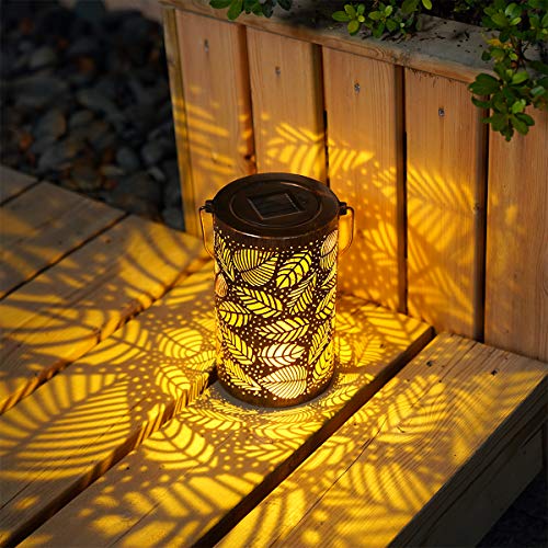 Large Solar Lanterns Outdoor Hanging Lantern Lights, 7.9" Tall LED Decorative Table Lights, Garden Decor Lights Waterproof for Patio, Yard, Pathway, Landscape