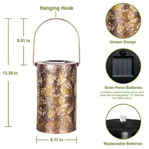 Large Solar Lanterns Outdoor Hanging Lantern Lights, 7.9" Tall LED Decorative Table Lights, Garden Decor Lights Waterproof for Patio, Yard, Pathway, Landscape