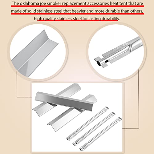 1767054 Heat Shield Plates Replacement Parts for Oklahoma Joe Grill Accessories Heat Tent Stainless Steel Burner Tube with Crossover Tubes 12201767 14201767 15202029 16202046 18202083 Grill Parts