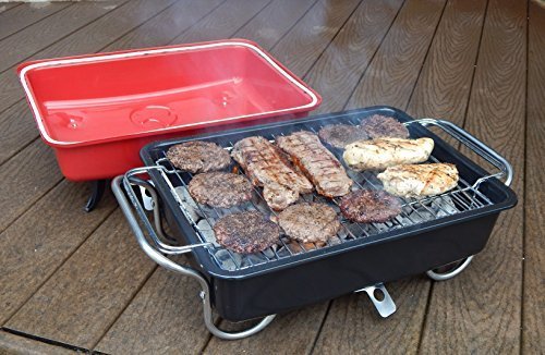 Raptor Grilling's Money Saving, Clean Hands, Large Portable Charcoal Grill -RED- VR10017AA