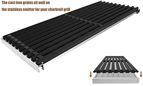 18 7/16" Emitter Plates & Infrared Grill Grates Replacement Parts for G515-4700-W1 G519-A400-W1 & G526-0007-W1 Charbroil Tru-Infrared 463270915, 463246909, 463246910, 463247009, 463247109, 3PCS Set