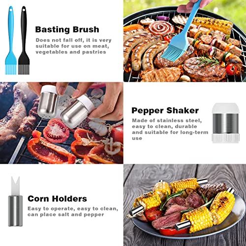 AISITIN Grill Accessories 25PCS BBQ Tools Set Stainless Steel Grilling Kit with Thermometer, Fork, Tongs and Spatula, Grill Mat - Gifts for Dad Durable, Stainless Steel Grill Tools