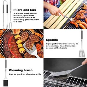 AISITIN Grill Accessories 25PCS BBQ Tools Set Stainless Steel Grilling Kit with Thermometer, Fork, Tongs and Spatula, Grill Mat - Gifts for Dad Durable, Stainless Steel Grill Tools