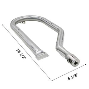 Hisencn Stainless Steel Gas Grill Burner Replacement, BBQ Tube Pipe Burner Parts for Costco Kirkland 720-0011, 720-0108, 720-0021, Nexgrill, Virco Classic Models, 16 1/2 inch x 6 1/8 inch,Set of 3