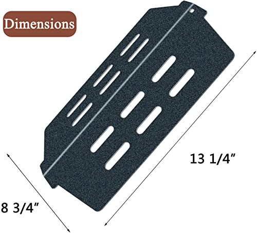 QuliMetal Porcelain Steel Flavorizer Bars, SUS304 Grill Burner and #65505 7622 Heat Deflector for Weber Genesis 300 Series (E310 E320 E330 S310 S320 S330) Grill Parts with Front Control Knobs