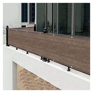 albn balcony privacy screen outdoor windshield anti-uv 90% blockage with eyelets and rope for balcony fence pergola (color : brown, size : 80×900cm)