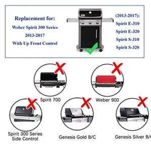 Utheer 7638 Cooking Grate 7636 Flavorizer Bars and 69787 18 Inch Grill Burner Tube for Weber Spirit I & II 300 Series, Spirit E310 S310 E320 S320 E330 S330 Gas Grills with Front Mounted Control Panels