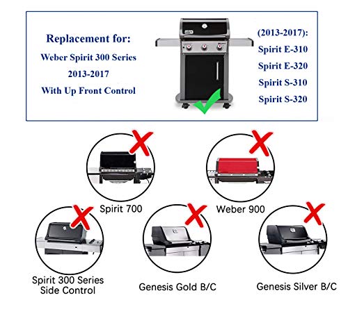 Utheer 7638 Cooking Grate 7636 Flavorizer Bars and 69787 18 Inch Grill Burner Tube for Weber Spirit I & II 300 Series, Spirit E310 S310 E320 S320 E330 S330 Gas Grills with Front Mounted Control Panels