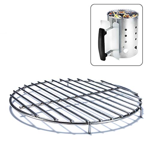 Chimney-Mate Charcoal Starter Grilling Grate | Sous Vide Searing Accessory | Turn Your Charcoal Chimney Into A Portable Grill | Fits On Top Of Most 7.5 Inch Chimneys | Portable Camping Grill Grate