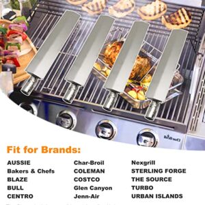 Cast Stainless Steel Grill Burner Replacement(4 PCS), SS304 Heavy Duty Outdoor BBQ Gas Grill Burners, Compatible with CIT CITSS CIT-SS 23301 Aussie Bull Jenn-Air Nexgrill TURBO(5-Year Warranty)