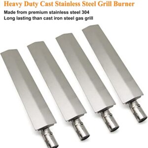 Cast Stainless Steel Grill Burner Replacement(4 PCS), SS304 Heavy Duty Outdoor BBQ Gas Grill Burners, Compatible with CIT CITSS CIT-SS 23301 Aussie Bull Jenn-Air Nexgrill TURBO(5-Year Warranty)