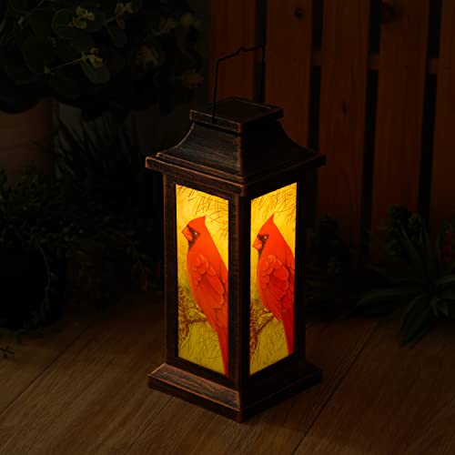 TZSSP Hanging Solar Lantern Waterproof Portable Lamp Outdoor Garden Decorative LED Red Light for Patio Garden Deck Yard ,Red Bird,10.5"H