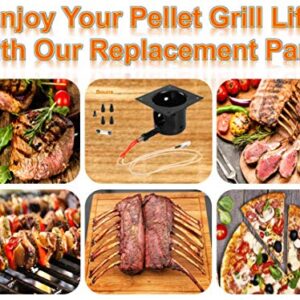 Heavy Duty Steel Porcelain-Enameled Fire Burn Pot and Hot Rod Ignitor Kit Replacement Parts for Traeger & Pit Boss Wood Pellet Grill ,Also Fit For Pellet Pro & Z Grills Wood Pellet Grill Smoker