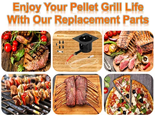 Heavy Duty Steel Porcelain-Enameled Fire Burn Pot and Hot Rod Ignitor Kit Replacement Parts for Traeger & Pit Boss Wood Pellet Grill ,Also Fit For Pellet Pro & Z Grills Wood Pellet Grill Smoker