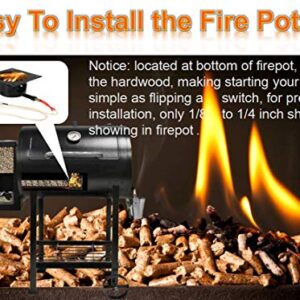 Heavy Duty Steel Porcelain-Enameled Fire Burn Pot and Hot Rod Ignitor Kit Replacement Parts for Traeger & Pit Boss Wood Pellet Grill ,Also Fit For Pellet Pro & Z Grills Wood Pellet Grill Smoker