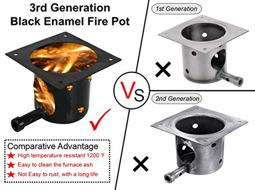 Heavy Duty Steel Porcelain-Enameled Fire Burn Pot and Hot Rod Ignitor Kit Replacement Parts for Traeger & Pit Boss Wood Pellet Grill ,Also Fit For Pellet Pro & Z Grills Wood Pellet Grill Smoker