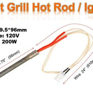 Heavy Duty Steel Porcelain-Enameled Fire Burn Pot and Hot Rod Ignitor Kit Replacement Parts for Traeger & Pit Boss Wood Pellet Grill ,Also Fit For Pellet Pro & Z Grills Wood Pellet Grill Smoker