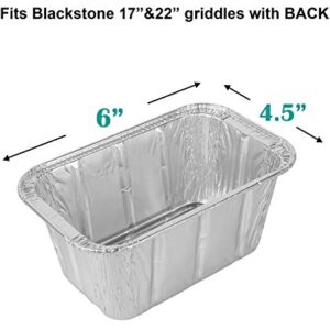 Aluminum Foil Grill Drip Pans, BBQ Grease Trays for Blackstone 17 and 22 Inch Grill Griddles with Back Grease Cup, 20 Pack