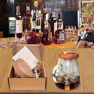 US Oak Cocktail Smoker Whiskey Smoker Kit, Old Fashioned Smoker Cocktail Kit with Wood Chips, Whiskey Smoker Cocktail Smoker Kit for Drinks