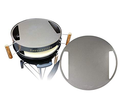 Made in USA KettlePizza Stainless Baking Steel - Steel Skillet/Lid for 22.5" Kettle Grills