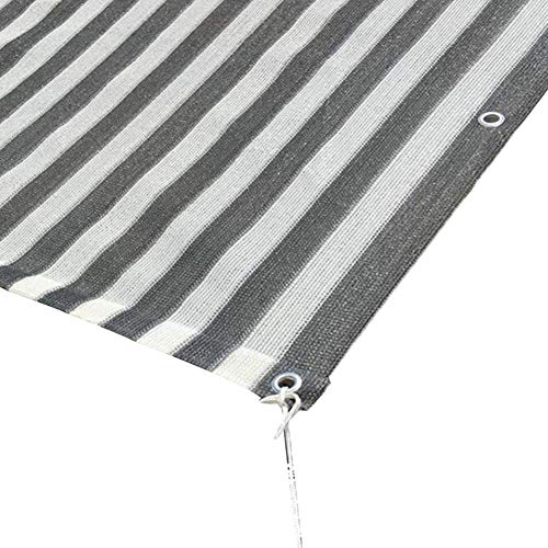 ALBN Sun Shade Mesh, Stripe Privacy Screen Weatherproof with Metal Hole for Balcony Patio Fences Privacy Protection Hood, 51 Sizes (Color : Gray White, Size : 90x360cm)