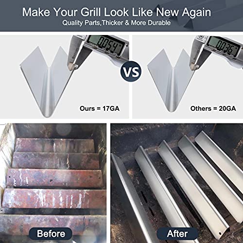 15.3 inch 7636 Flavorizer Bars Compatible for Weber Spirit 300 Series, Spirit E310 E320 E330 S310 S320 S330 Grills, 5-Pack Stainless Steel Flavor Bars Grill Parts for Weber 7636, Spirit e-310 Grill