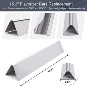 15.3 inch 7636 Flavorizer Bars Compatible for Weber Spirit 300 Series, Spirit E310 E320 E330 S310 S320 S330 Grills, 5-Pack Stainless Steel Flavor Bars Grill Parts for Weber 7636, Spirit e-310 Grill