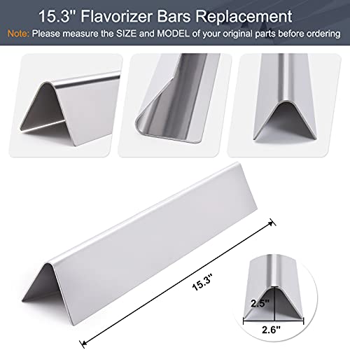 15.3 inch 7636 Flavorizer Bars Compatible for Weber Spirit 300 Series, Spirit E310 E320 E330 S310 S320 S330 Grills, 5-Pack Stainless Steel Flavor Bars Grill Parts for Weber 7636, Spirit e-310 Grill