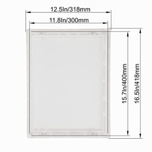 12" x 16" White Plastic Access Panel. Service Shaft Door Panel. Plumbing, Electricity, Heating, Alarm Wall Access Panel for Drywall. Bathroom Services Access Hole Cover. (12" x 16")