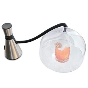 leafideas smoker gun with dome lid and wood chips - portable infuser for food and cocktails - perfect smoker for drinks like cocktail and whiskey