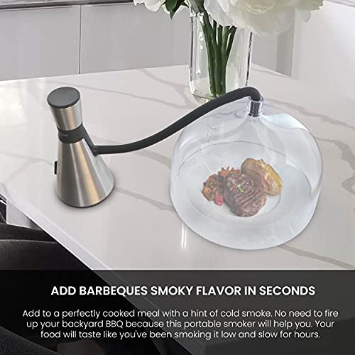 LeafIdeas Smoker Gun with Dome Lid and Wood Chips - Portable Infuser for Food and Cocktails - Perfect Smoker for Drinks like Cocktail and Whiskey