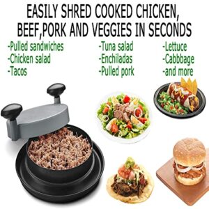 DUOBAOYU Chicken Shredder,Meat Shredders for Pulled Pork Beef and Chicken Food, ShredMachine Alternative to Bear Claws,Chicken Shredder Tool with Handles & Non-Slip Mat & Meat Clip(Black)