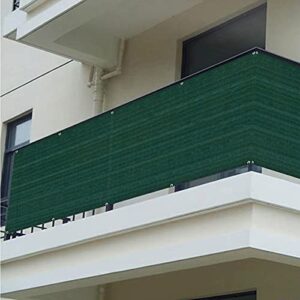 ALBN Balcony Privacy Protective Screens Fence Cover UV-Proof 85% Blockage Metal Holes Easy to Install for Garden Yard Wall, with Cable Ties (Color : Dark Green, Size : 1.2x10m)