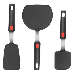 TACGEA 3 Pack Silicone Spatula Set for Nonstick Cookware, 600°F Heat Resistant Kitchen Utensils for Cooking and Baking, Ideal for Flipping Egg, Burger, Pancake, Cookie