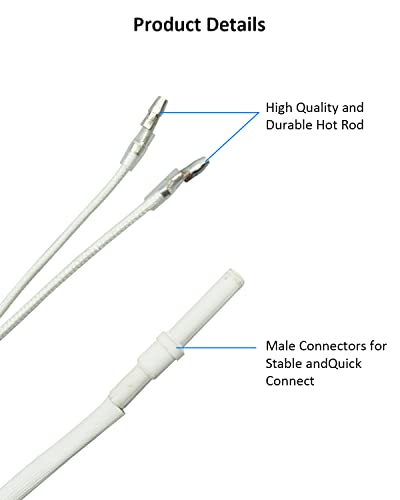 YIGUCS 12V Ceramic Hot Rod Igniter Replacement Parts Fit for Green Mountain Grills Jim Bowie and Daniel Boone Prime Models GMGP-1271