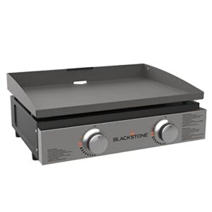 blackstone 22" tabletop grill without hood- propane fuelled – 22 inch portable gas griddle with 2 burners - rear grease trap for kitchen, outdoor, camping, tailgating or picnicking (1666)