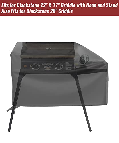 NUPICK Grill Cover for Blackstone 28 inch Griddle, Fits for Blackstone 22 inch & 17 inch Griddle with Hood and Stand, Come with a Round Basting Cover