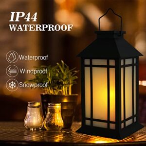 11" Solar Lantern Outdoor Garden Hanging Lanterns Waterproof LED Vintage Flickering Flame Lanterns for Patio, Table, Party.