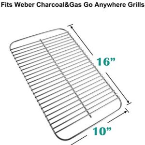 EasiBBQ 9201 Porcelain Enameled Flavorizer Bar and 80631 Stainless Steel Grill Grate, Flavorizer Bar for Weber Go-Anywhere Gas Grill, Grill Grate for Weber Go-Anywhere Gas and Charcoal Grill