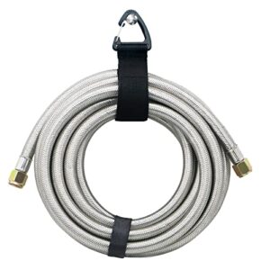 NQN Upgraded 18 Feet High Pressure Braided Propane Hose Extension with Conversion Coupling 3/8" Flare to 1/2" Female NPT, 1/4" Male NPT, 3/8" Male NPT, 3/8" Male Flare for BBQ Grill, Fire Pit, Heater