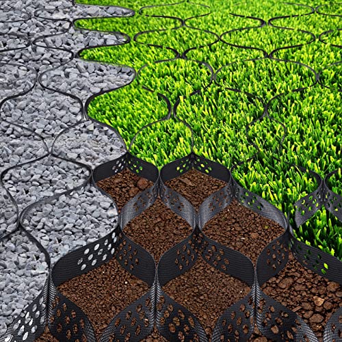 9 X17 ft Gravel Grid 2 Inch Depth,1885 LBS Per SQ Strength, Ground Stabilization Grid Paver for Slope, Subgrade Work, Driveways, Landscaping, 1885 LBS Per SQ Tensile Strength