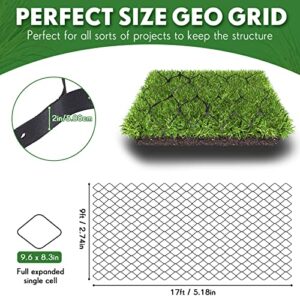 9 X17 ft Gravel Grid 2 Inch Depth,1885 LBS Per SQ Strength, Ground Stabilization Grid Paver for Slope, Subgrade Work, Driveways, Landscaping, 1885 LBS Per SQ Tensile Strength