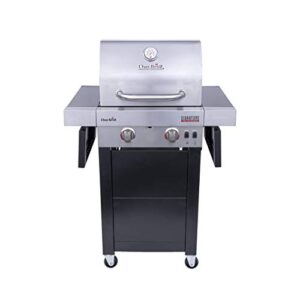 char-broil 463632320 signature tru-infrared 2-burner cart style gas grill, stainless/black